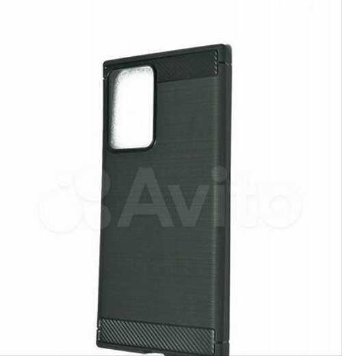 Чехол-накладка для Samsung N985F Note 20 Ultra becation carbon fiber TPU antishock черный