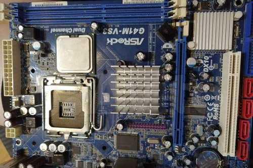 Материнская плата g41 ddr3+Intel core 2 quad q9500
