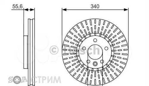 Bosch 0986479546 Диск тормозной VW multivan V/transporter V 03- передний D 340мм