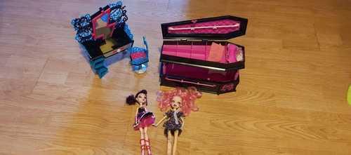 Набор куклы monster high и кровать-шкатулка, и туа