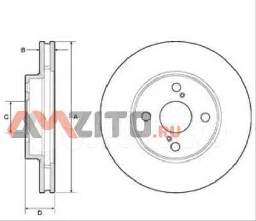 Delphi BG3734 диск тормозной toyota corolla e12 06