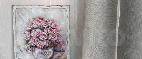Картина маслом "Розы в вазе"