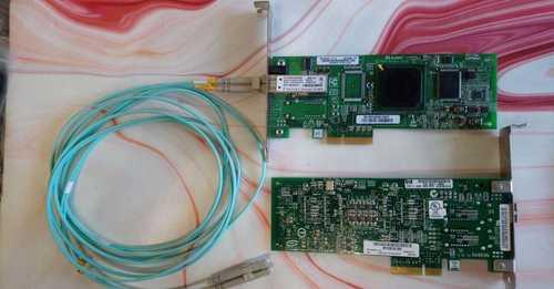 Комплект из двух оптических сетевых карт 3М кабеля