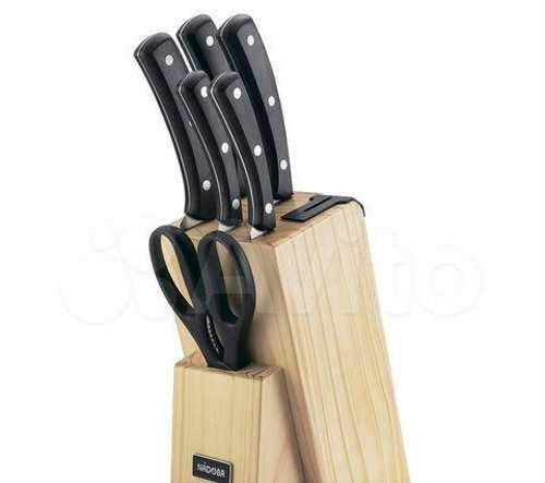 Набор из 5 кухонных ножей и блока для ножей с ножеточкой Nadoba