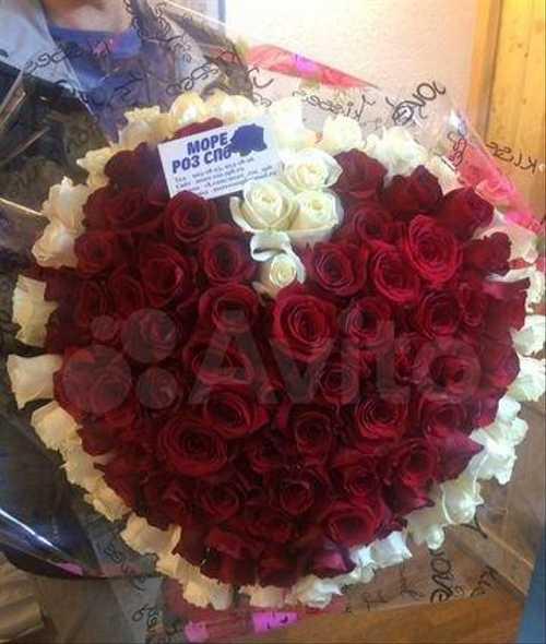 Розы 101 шт букет "прямо в сердце любимой"