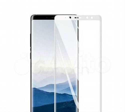 Защитное стекло для Samsung A730F A8 Plus 2018 full flat коробка белый