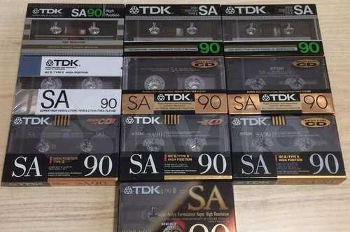 Аудиокассеты TDK SA90 1982-1992 годы 10 штук