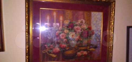 Объёмная картина Натюрморт со скрипкой и свечами
