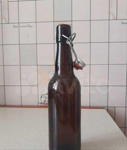 Бутылка стеклянная с бугельной пробкой (0.5, 4шт.)