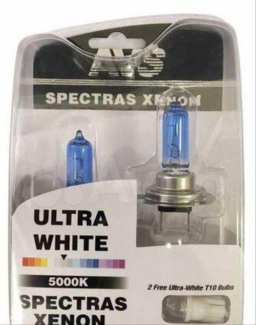 Галогенные лампы AVS spectras Xenon 5000K H7 (A07250S) 12V 75W - яркий белый цвет, кварцевое стекло, керамический патрон