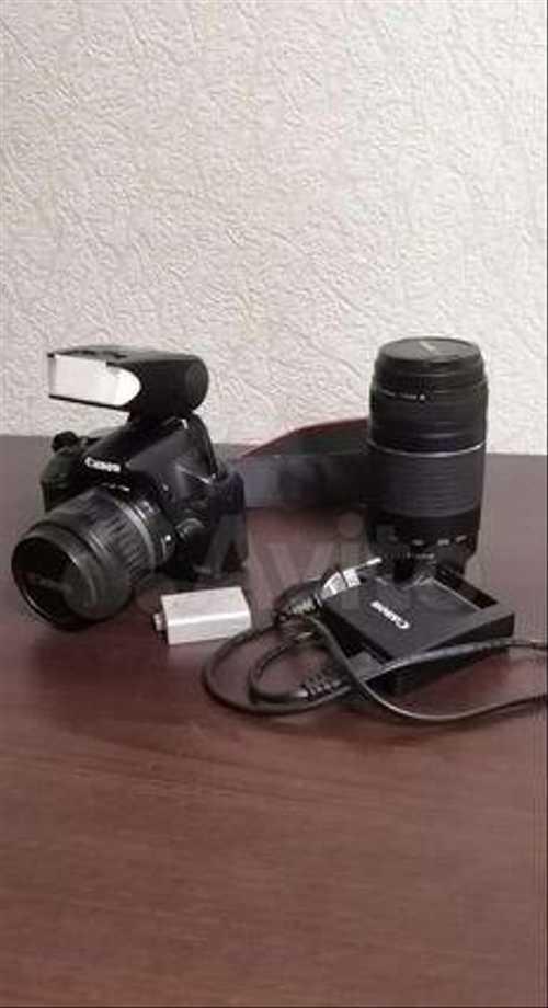 Фотоаппарат Canon 500D + 2 объектива + вспышка