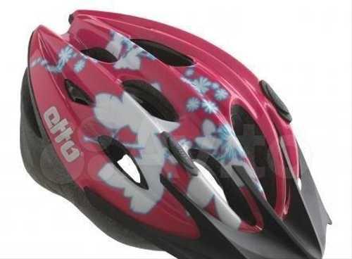Детский велосипедный шлем Etto shark. цвет: розовый/белый. размер: 50-57см