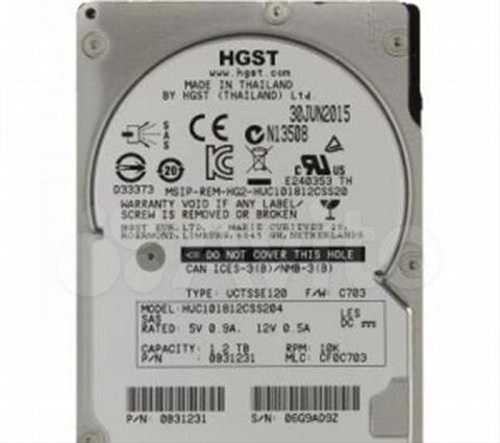 Жесткий диск HDD 2.5" 1.2Tb, SAS, hgst, 10000rpm, 128Mb, Ultrastar C10K1800 HUC101812CSS204