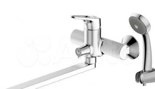 Смеситель для ванны с душем Bravat drop-D длинный нос F648162C-LB-RUS