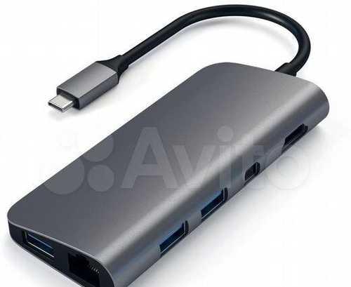 USB-концентратор Satechi Aluminum Type-C Multimedia Adapter ST-tcmm8PAM (Space Gray)