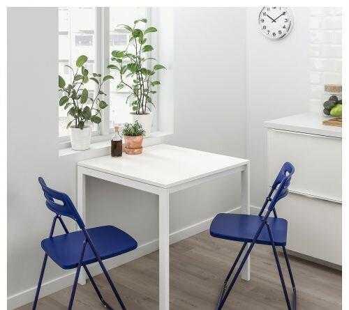 Стол, белый, 75x75 см Мельторп IKEA