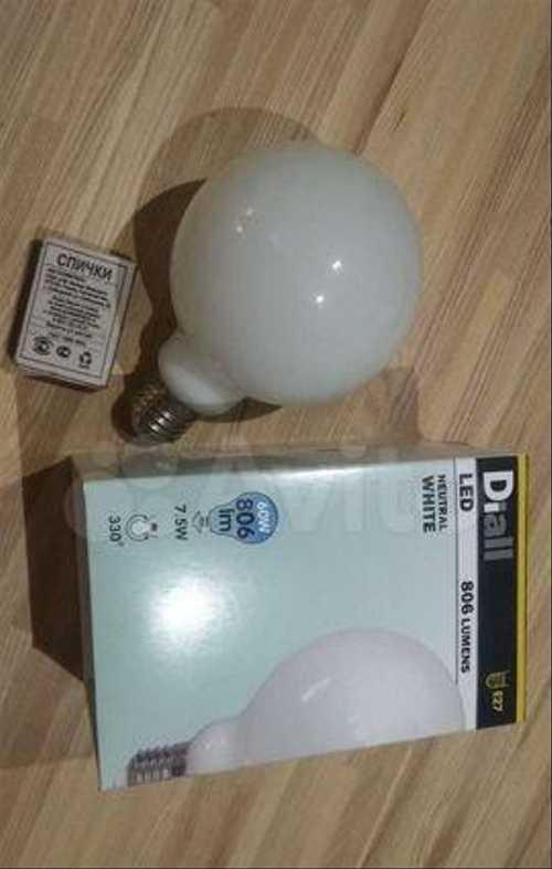 Светодиодная лампа филаментная Diall 1 х E27 х 7,5