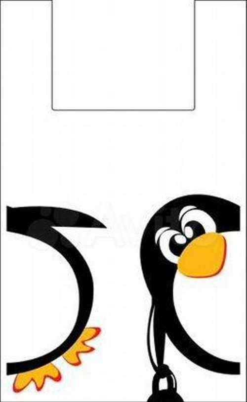 Пакеты-майка "Пингвин", 38(+20) x65 см (100 штук)