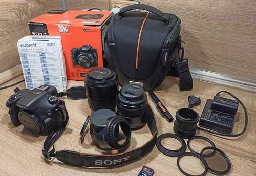 Sony alpha slt a58 + 3 объектива