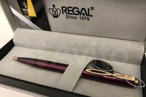 Ручка шариковая Regal новая золотисто-бордовая