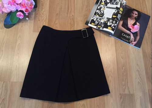 Чёрная шерстяная юбка трапеция Chanel (оригинал)
