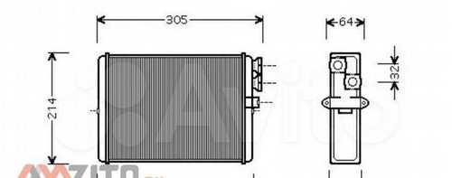 AVA VOA6110 радиатор отопителя volvo s60/s80/v70/x