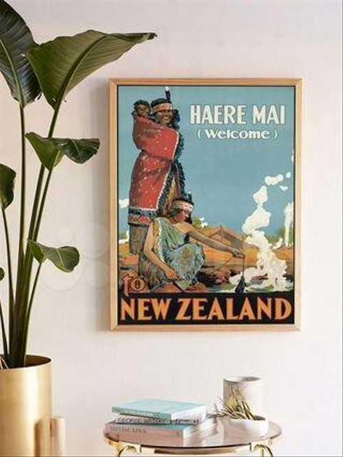 Плакат "Просто Постер" Новая Зеландия 60x90 в раме