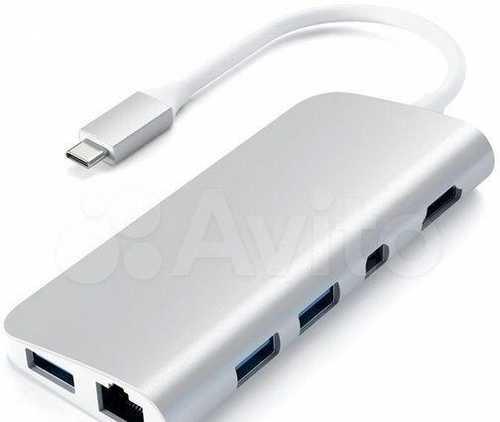 USB-концентратор Satechi Aluminum Type-C Multimedia Adapter ST-tcmm8PAS (Silver)