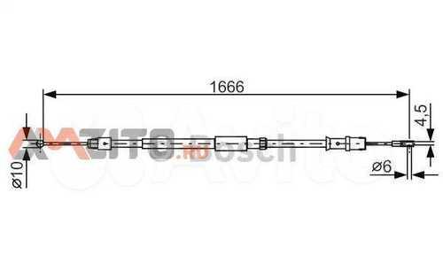 Bosch 1987482032 трос ручного тормоза mb sprinter
