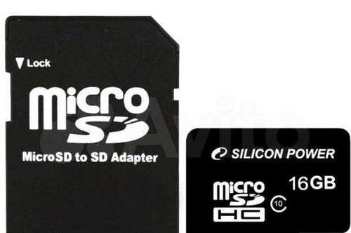 Карта памяти MicroSD 16 Gb Класс 10 Exployd адаптер