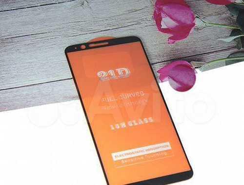 Защитное стекло для ONE plus 5T/1+5T full glue (желтая основа) пакет черный