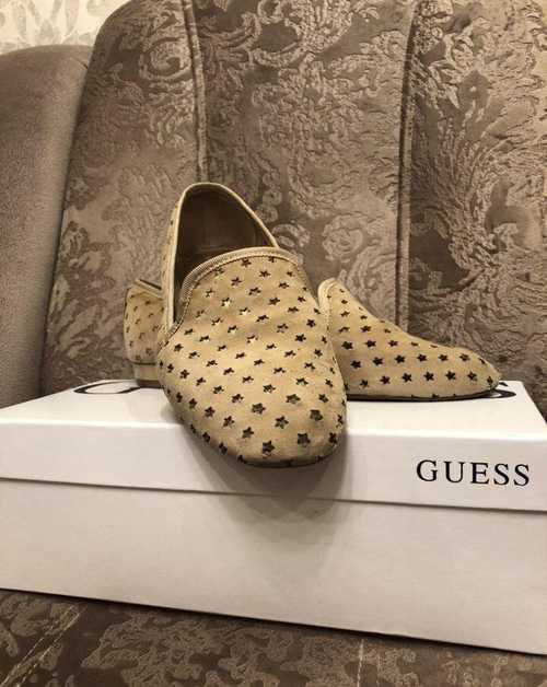 Мокасины лоферы Guess натуральная замша