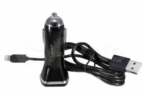 Азу USB 2.1A 2 USB порт ldnio DL-219 кабель Apple 8Pin черный