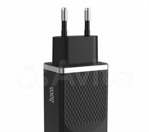Сзу USB 2.4A 2 выхода hoco C43A черный