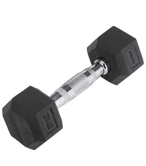 Гантель обрезиненная DB-301 3 кг, черная Starfit