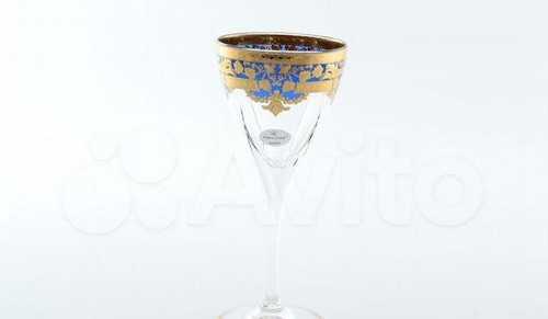Набор бокалов для вина Astra Gold Natalia Golden Blue Decor 210мл(6 шт)
