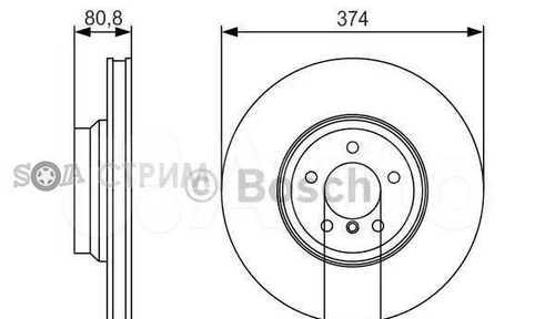 Bosch 0986479R35 Диск тормозной BMW E65/E66 745-760 03- передний D 374мм