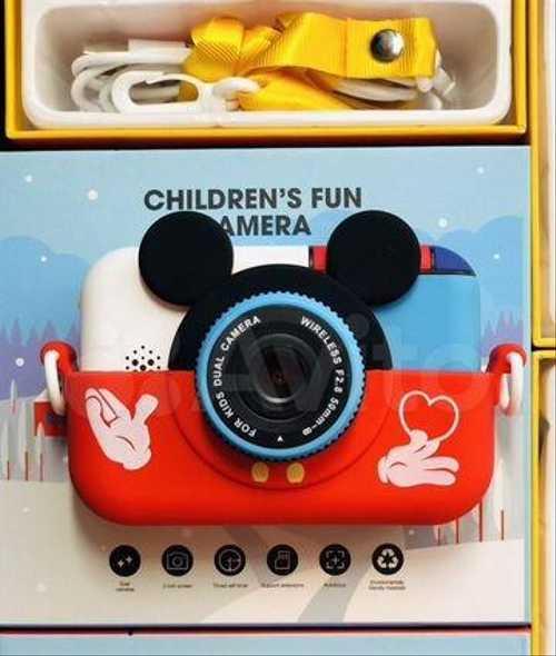 Детский фотоаппарат Микки Маус красный