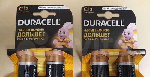 Батарейки duracell c2, 4 штуки