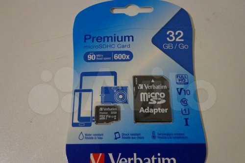 Премиальная карта памяти Verbatim Premium 32 GB