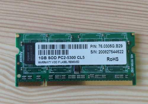 Оперативная память Apacer sodimm ddr2 1gb