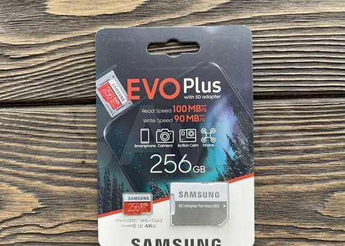 Карта памяти micro sd Samsung Evo Plus 256 gb. Нов