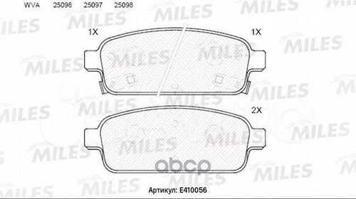 Колодки Тормозные Chevrolet Cruze 09/Orlando/Opel Astra J 10- Зад. Lowmetallic Miles арт. E410056