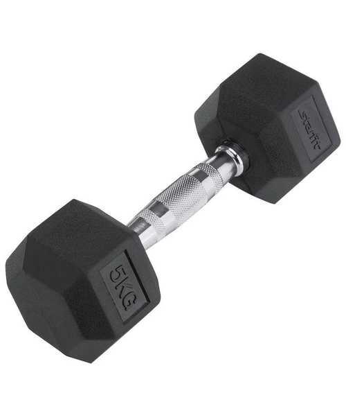 Гантель обрезиненная DB-301 5 кг, черная Starfit