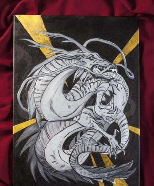 Картина Маслом "Китайский дракон"
