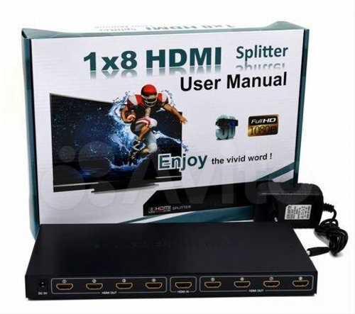 Hdmi Разветвитель (Splitter) 1x8, 8-ports