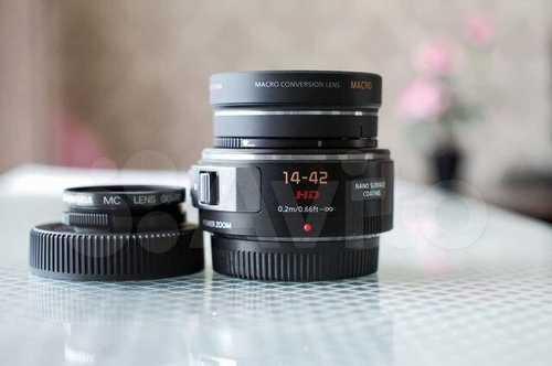 Panasonic 14-42mm (14-42 мм) PZ с макроконвертером