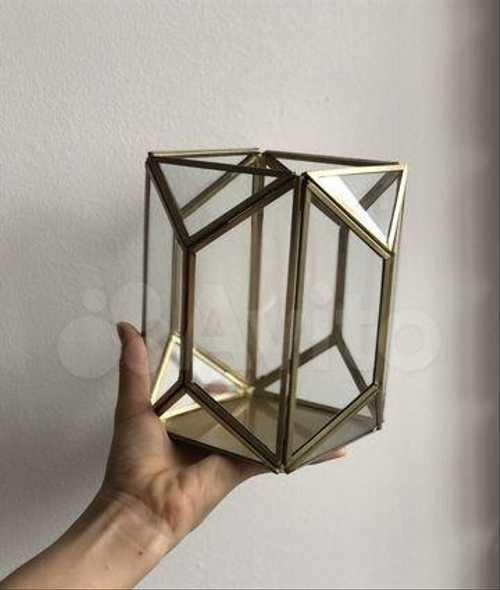 Подсвечник флорариум ваза стекло металл