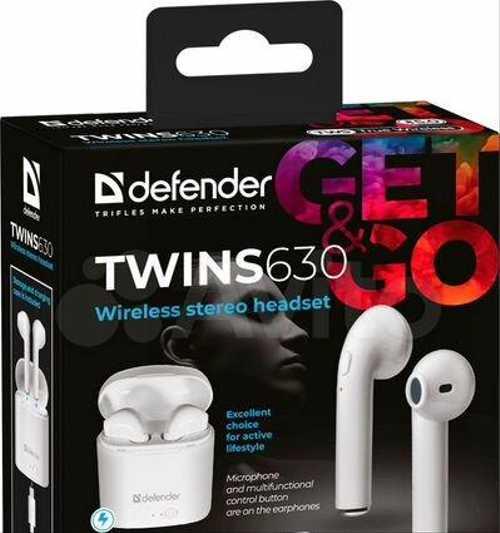 Bluetooth гарнитура Defender Twins 630 белый,TWS