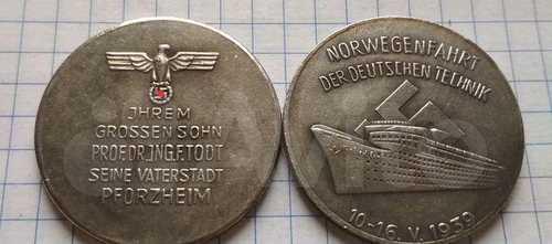 Медаль Копия "Круиз в Норвегию" 1939 года